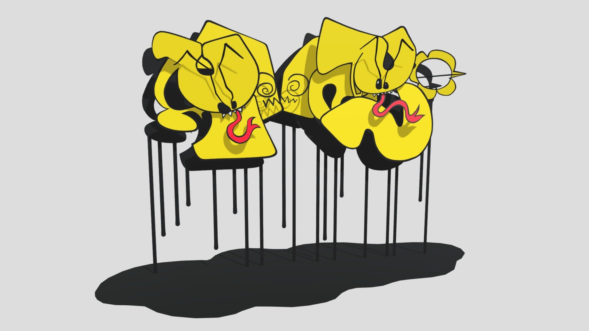 3d Graffiti // CHASE108 KOAR // Throwup - 3D model by ...