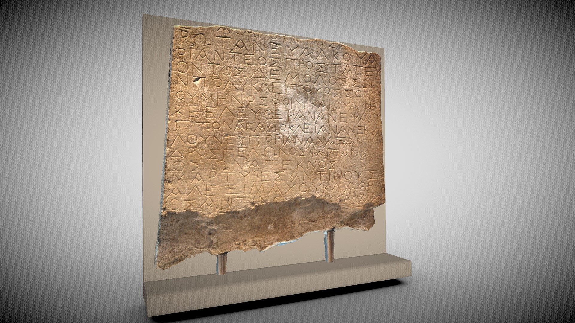 Limestone Stele - Enfranchisement decree - Download Free 3D model by ...