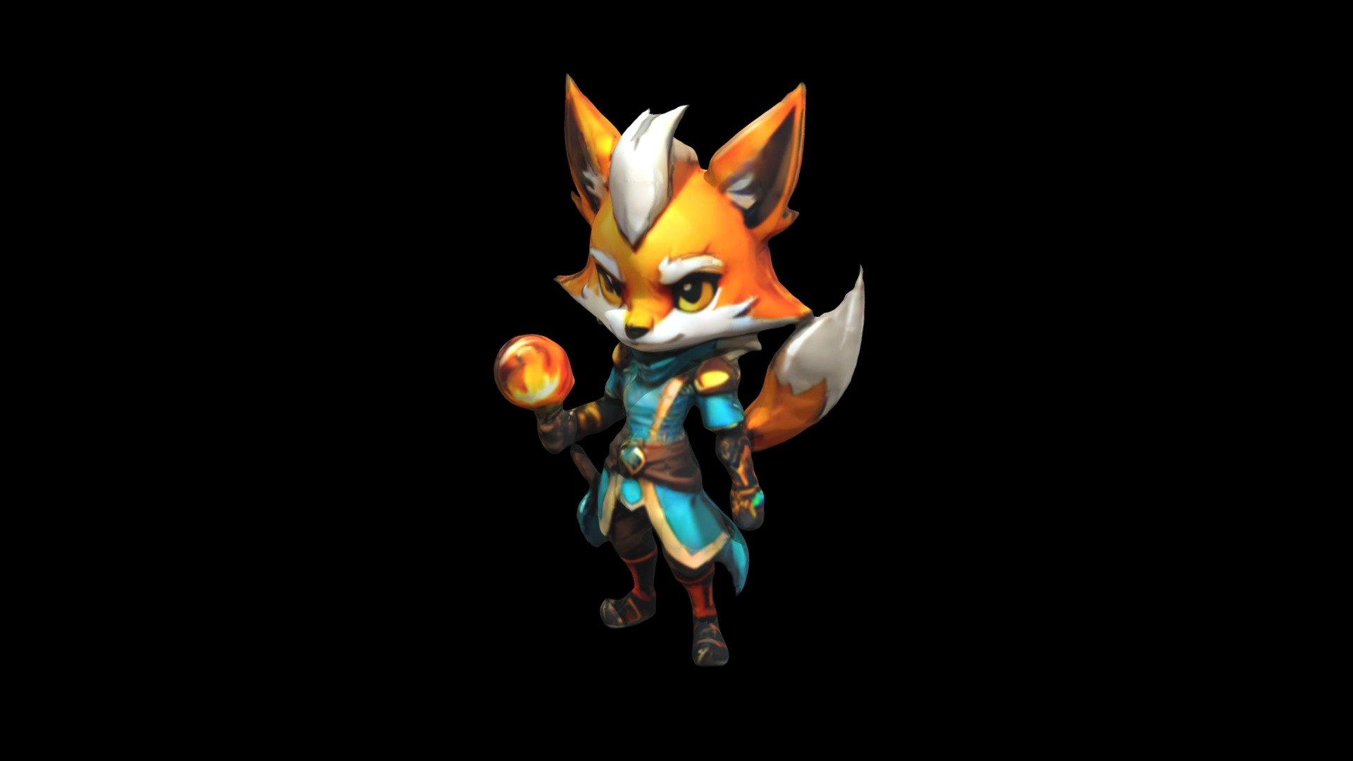 An image of a fox holding a torch. - Download Free 3D model by klrxyz ...