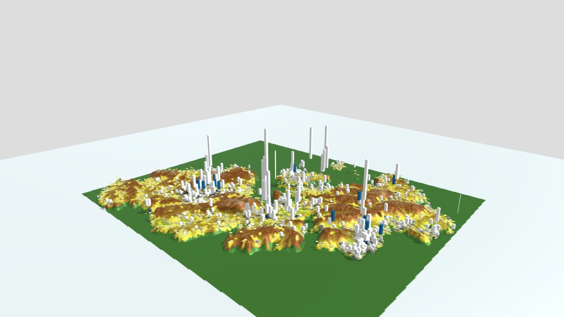 DEM and Population Density 3D Map - Download Free 3D model by Tudor ...