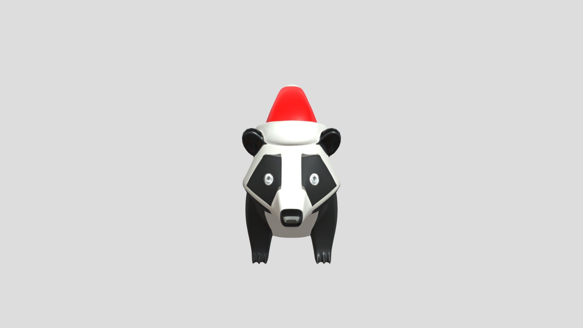 cartoon badger with Santa hat - 3D model by DuxGoQwax [8c69b89] - Sketchfab