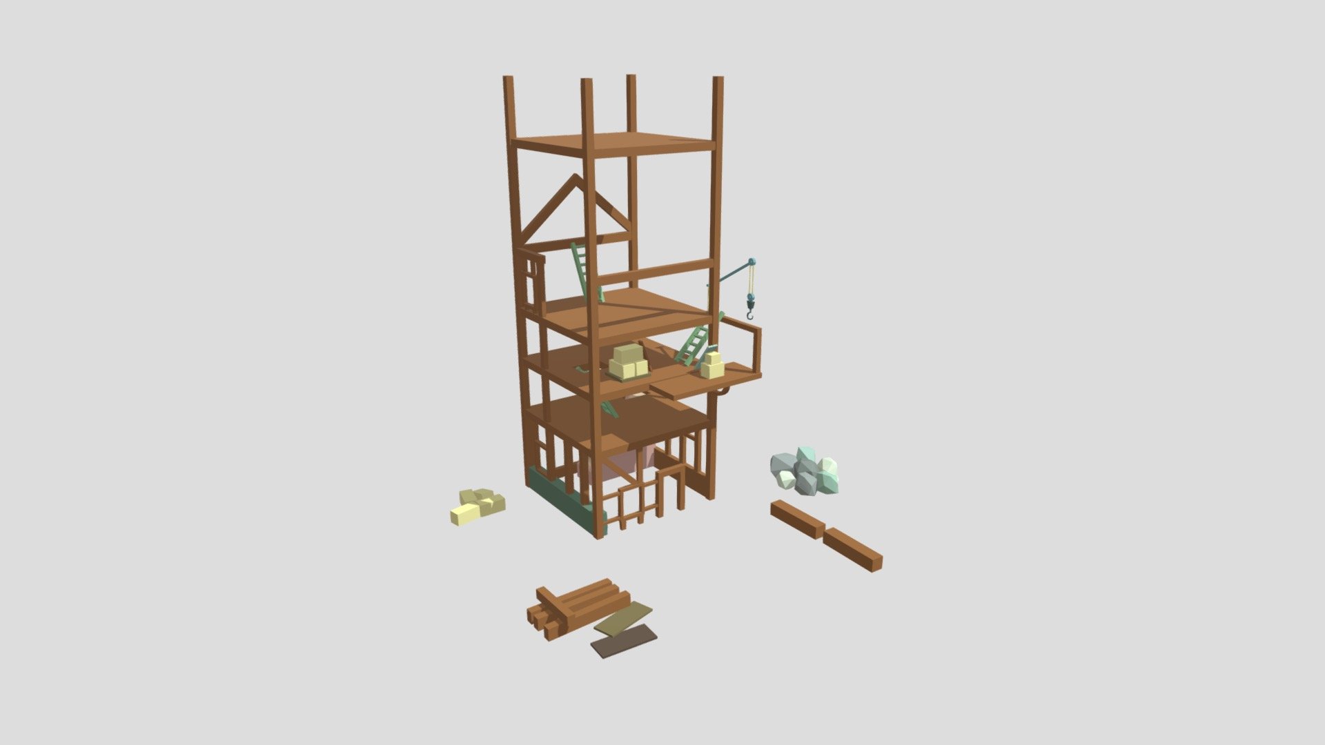 Construction Site - Buy Royalty Free 3D model by Ed+ (@EDplus) [8c6aa1f ...
