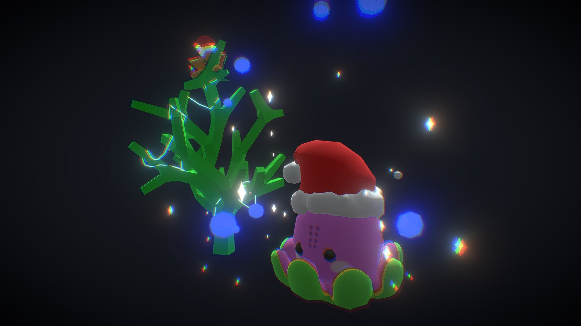 Christmas Octopus - 3D model by BakerSt [8c6b2bf] - Sketchfab