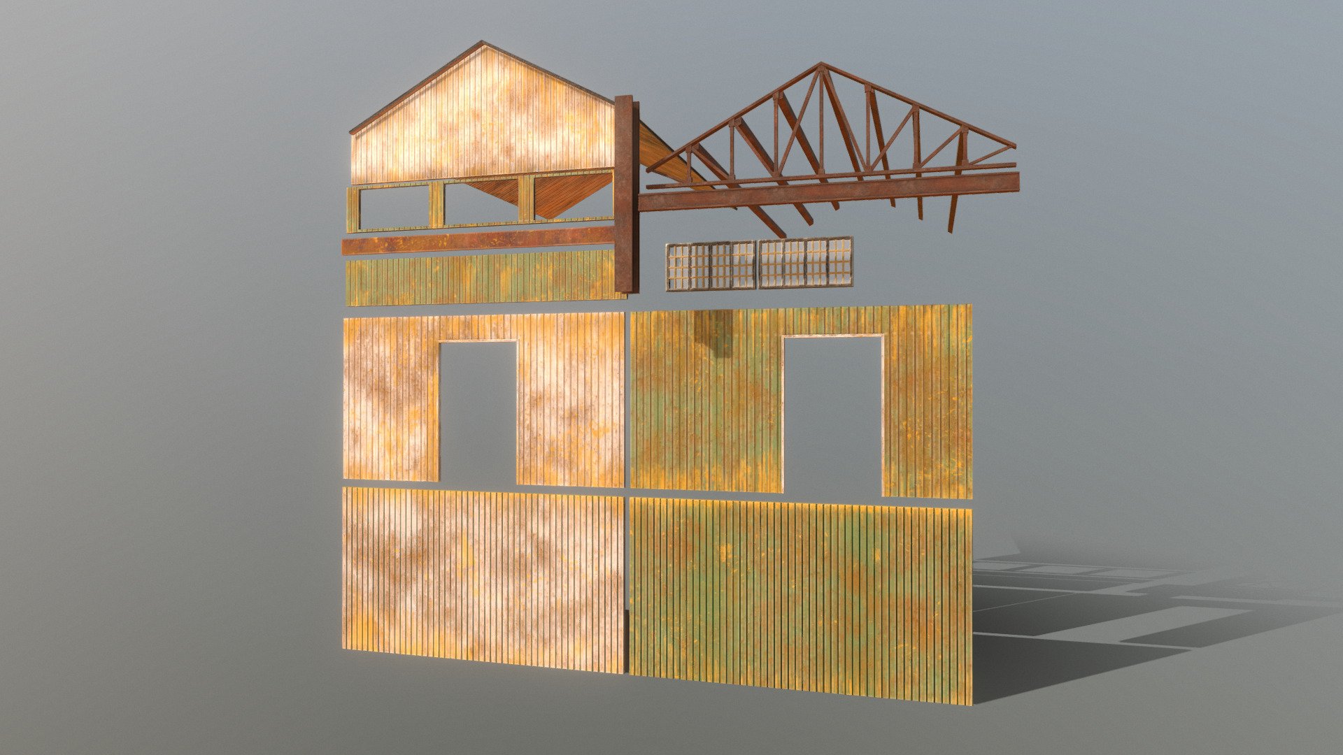 HIE sheet metal style Warehouse D180411 - Buy Royalty Free 3D model by ...