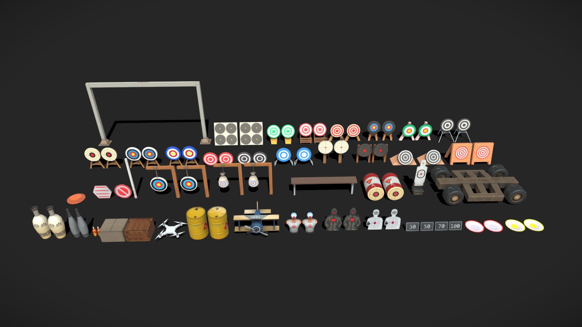 Shooting Target Boards - Art Pack - Buy Royalty Free 3D model by ...