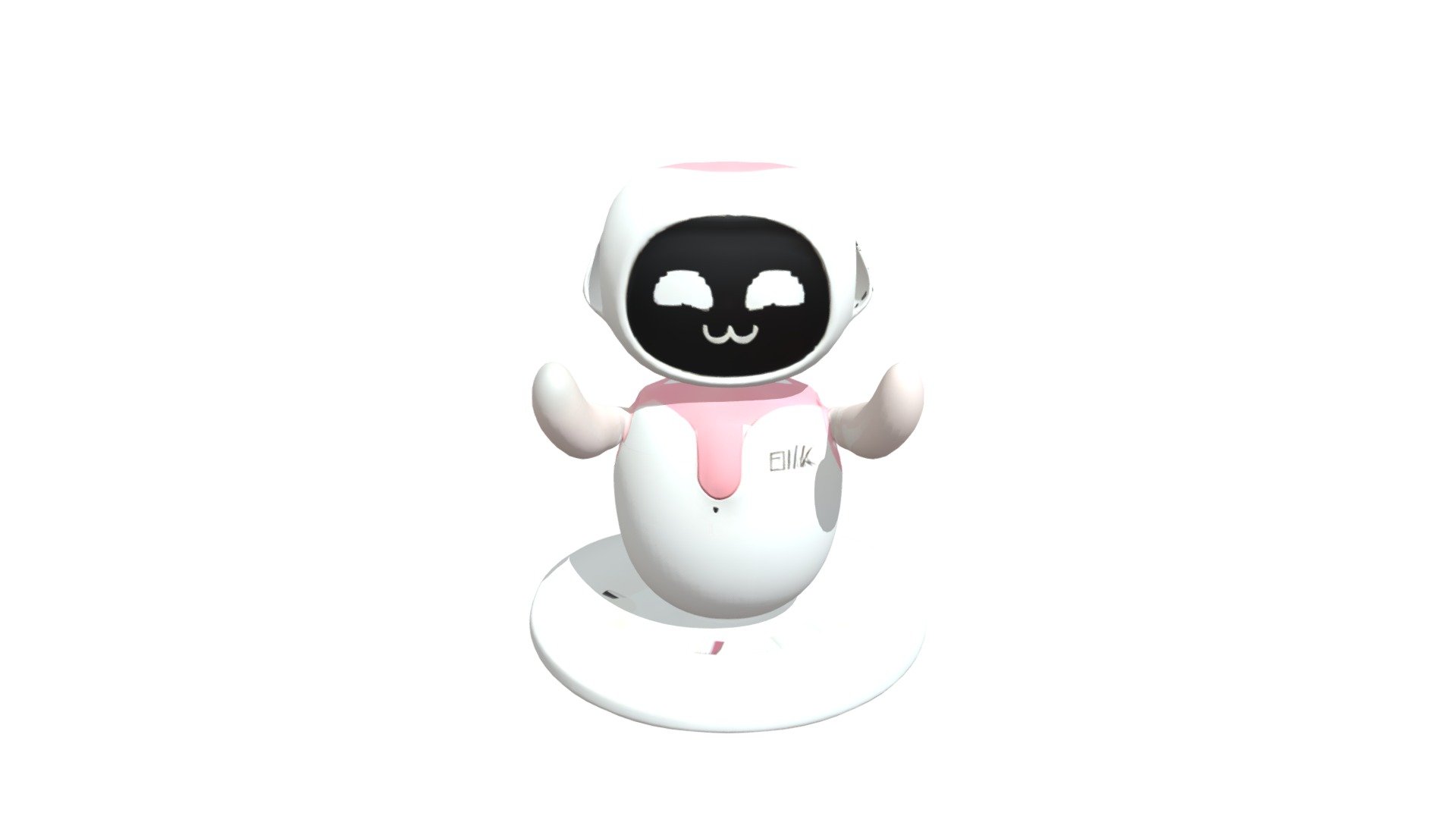 Small robot with a cute face and waving arms - 3D model by WestLake2049 ...