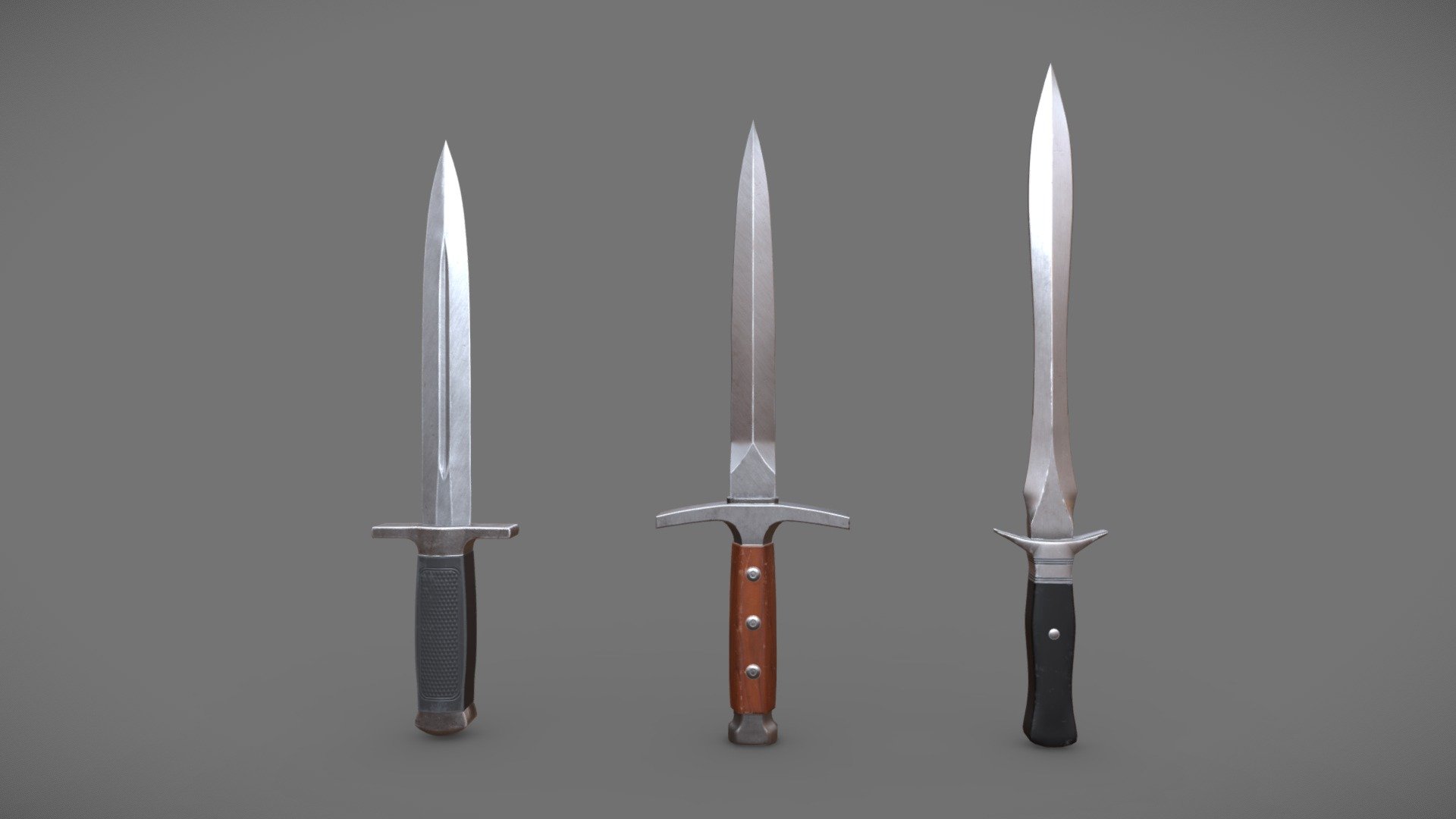 Small set of daggers - Download Free 3D model by Maksim Batyrev ...