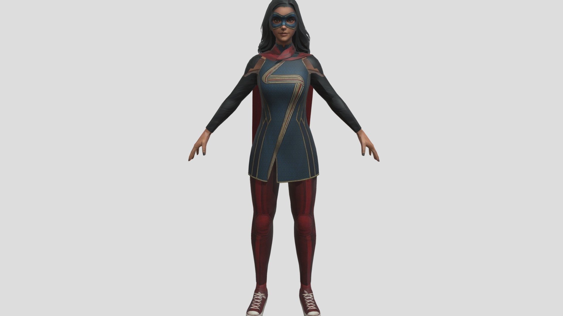 Miss Marvel(Textured) - 3D model by 3D MODELS (@3dworldz) [8c834d5 ...