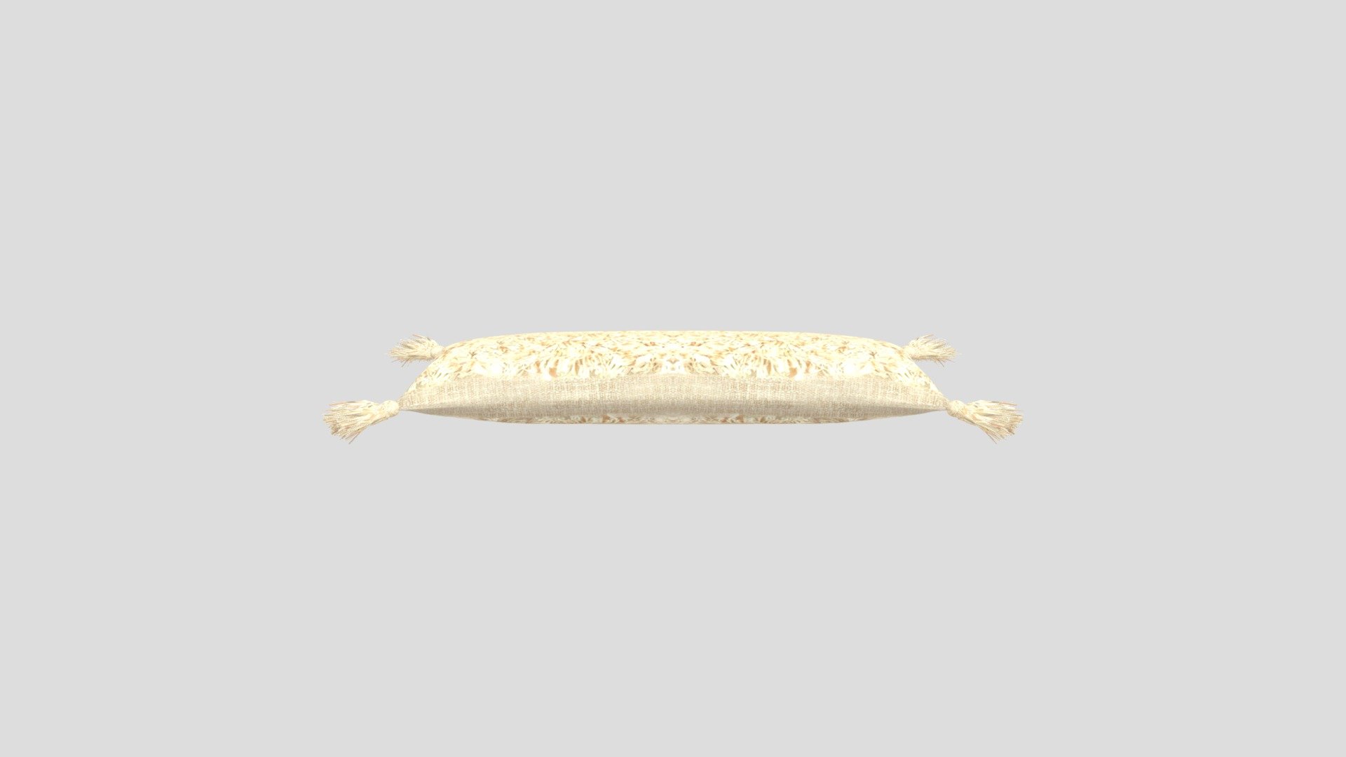 Tasseled Rectangular Cushion Light Beige - Buy Royalty Free 3D model by ...