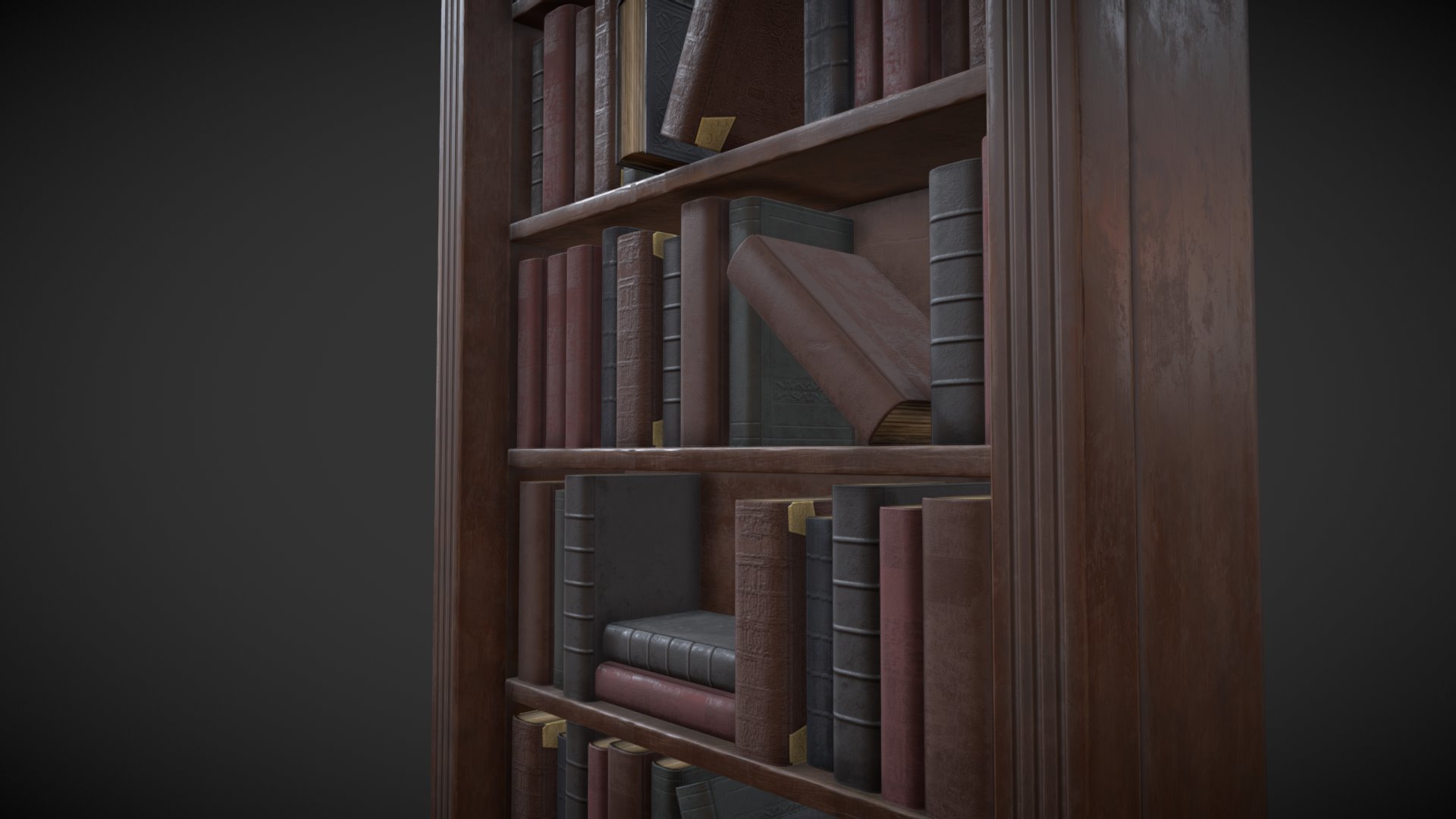 Antique Bookcase - 3D model by Benjamin (@benjammin) [8c9159f] - Sketchfab