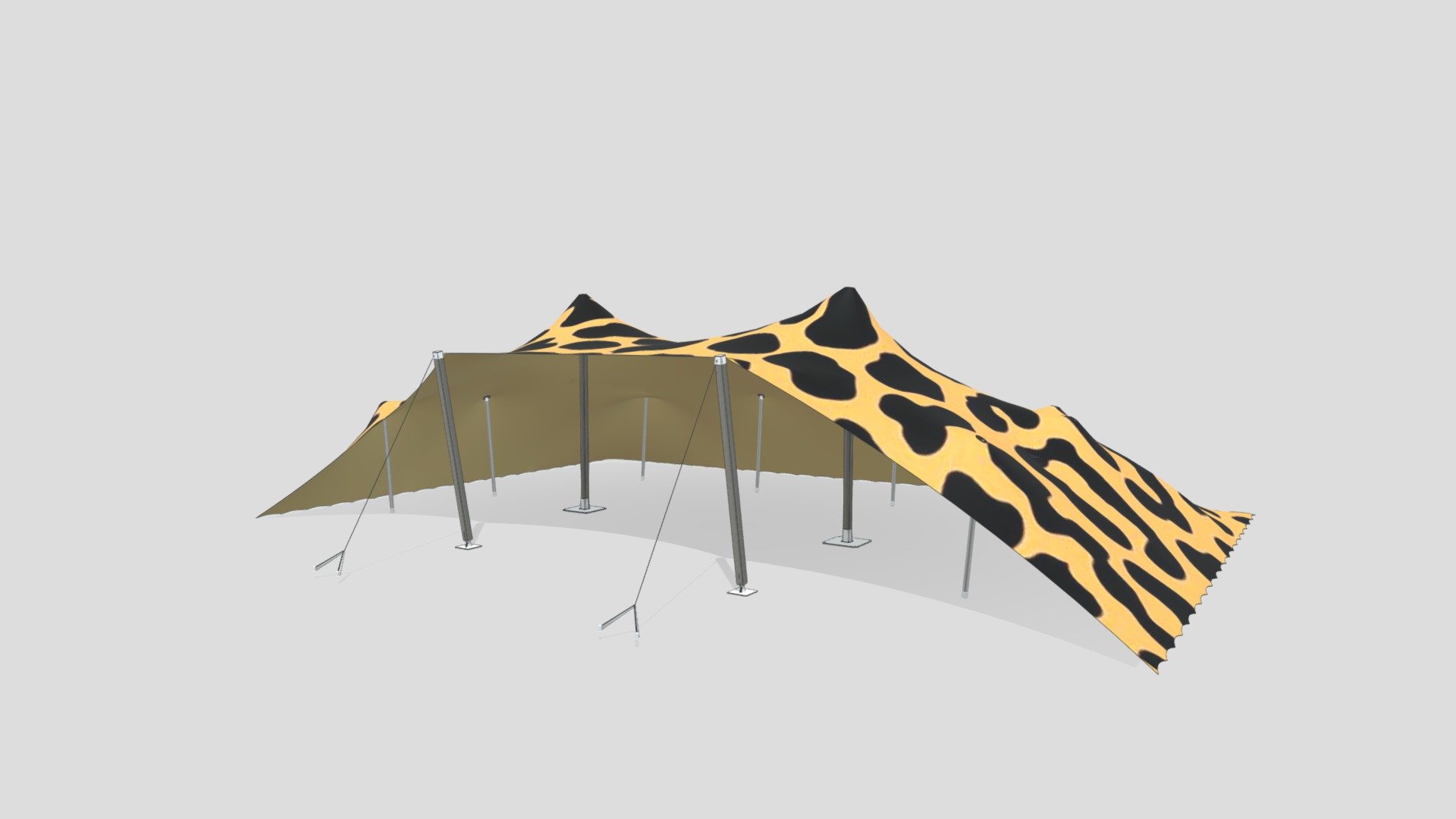 15x10 3 sides down lepard print - 3D model by FREEFORM® STRETCH TENTS ...