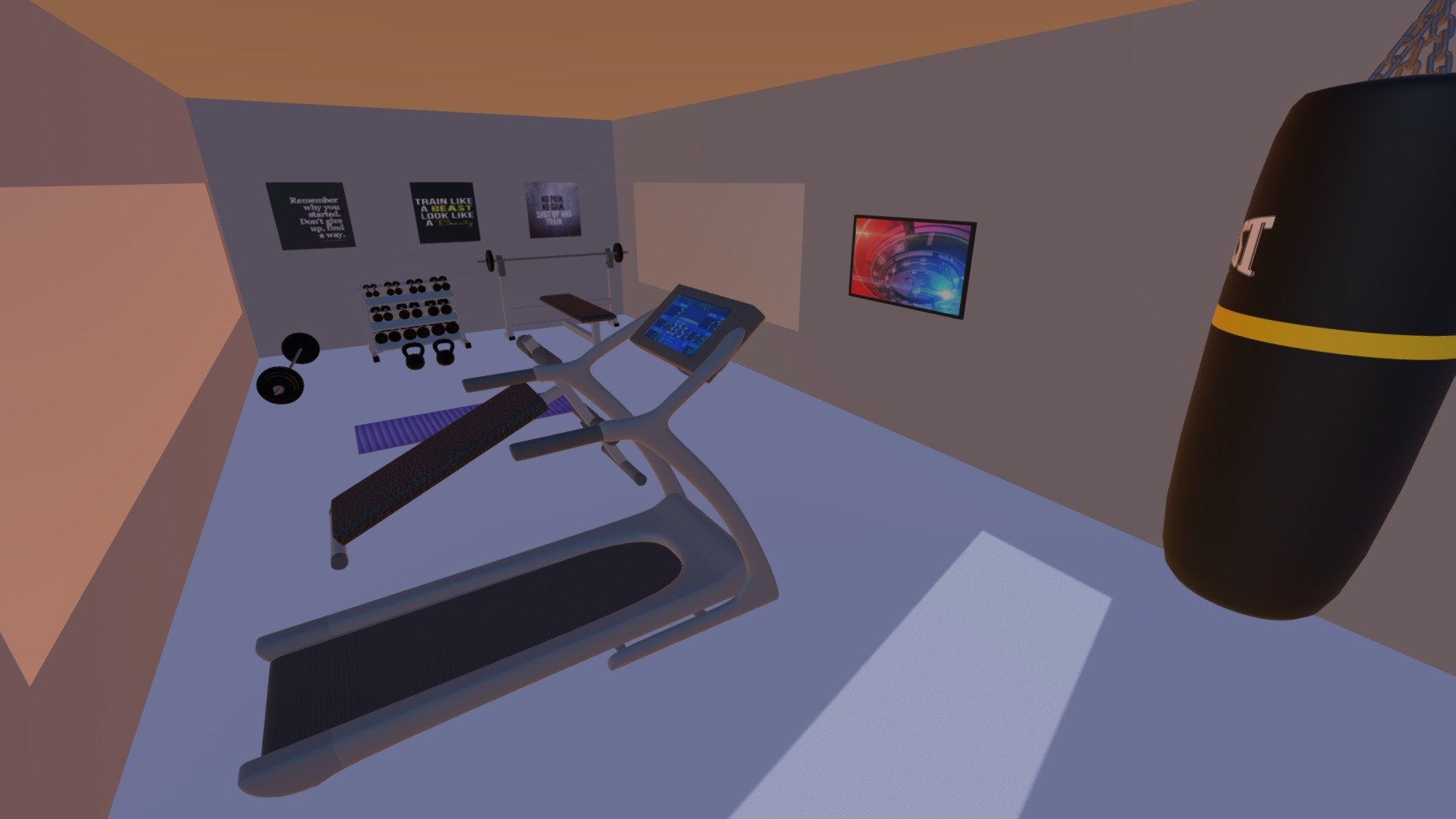 Gym Scene Obj - 3D model by lianagrima [8c9832b] - Sketchfab