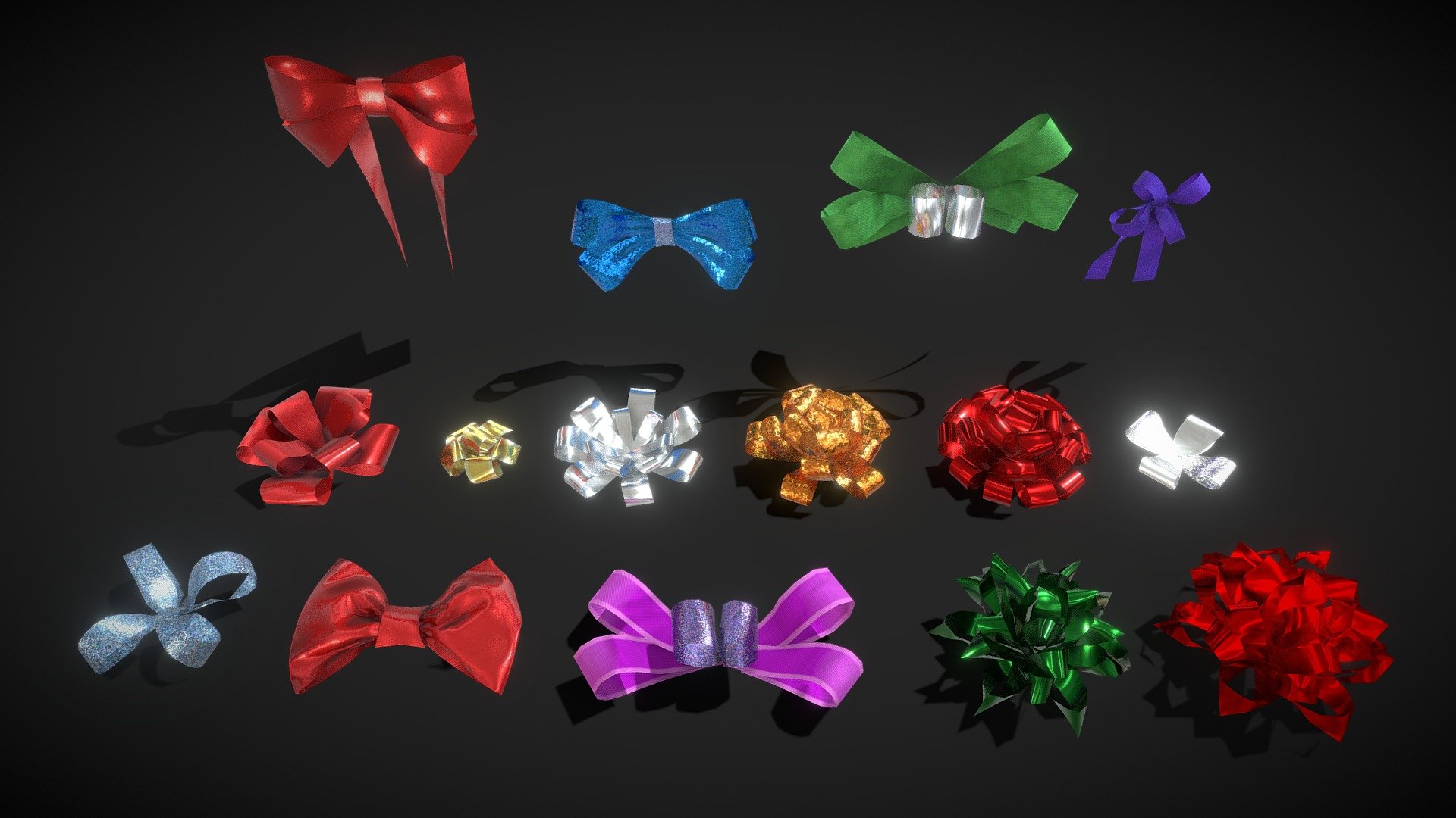 Ribbons / Present Bows pack - Buy Royalty Free 3D model by Karolina ...