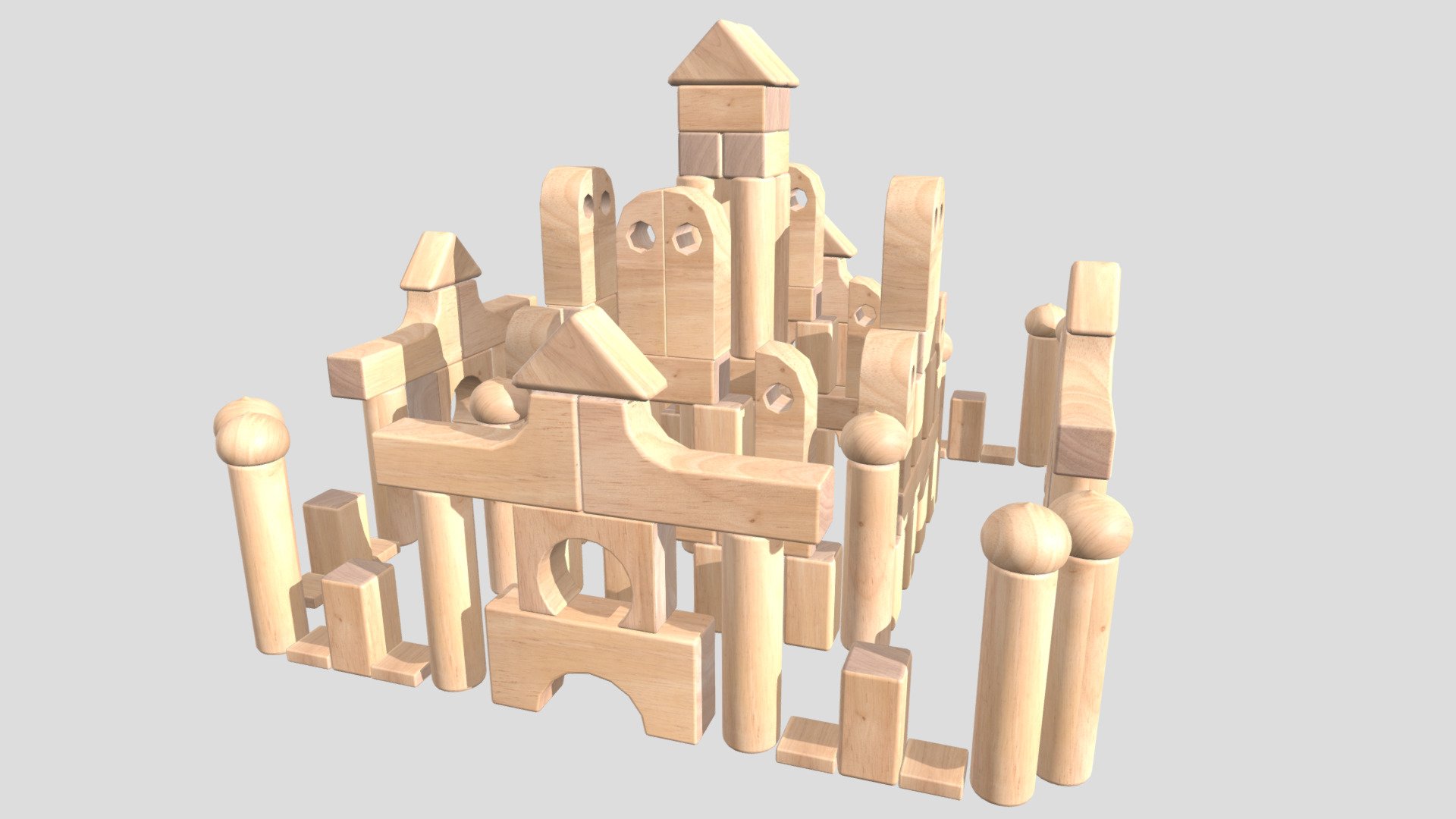 Block Castle - 3D model by lillyk [8ca6953] - Sketchfab