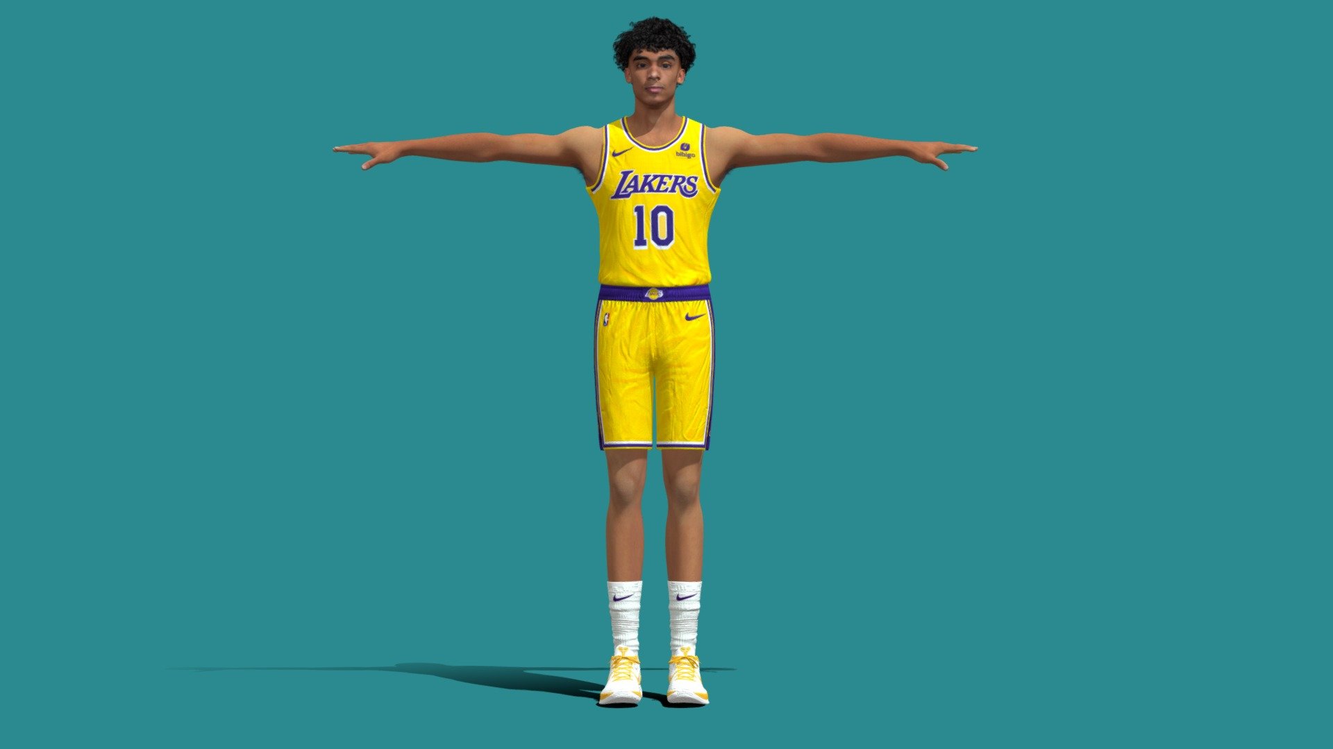 T-Pose Rigged Max Christie Los Angeles Lakers 23 - 3D model by ...
