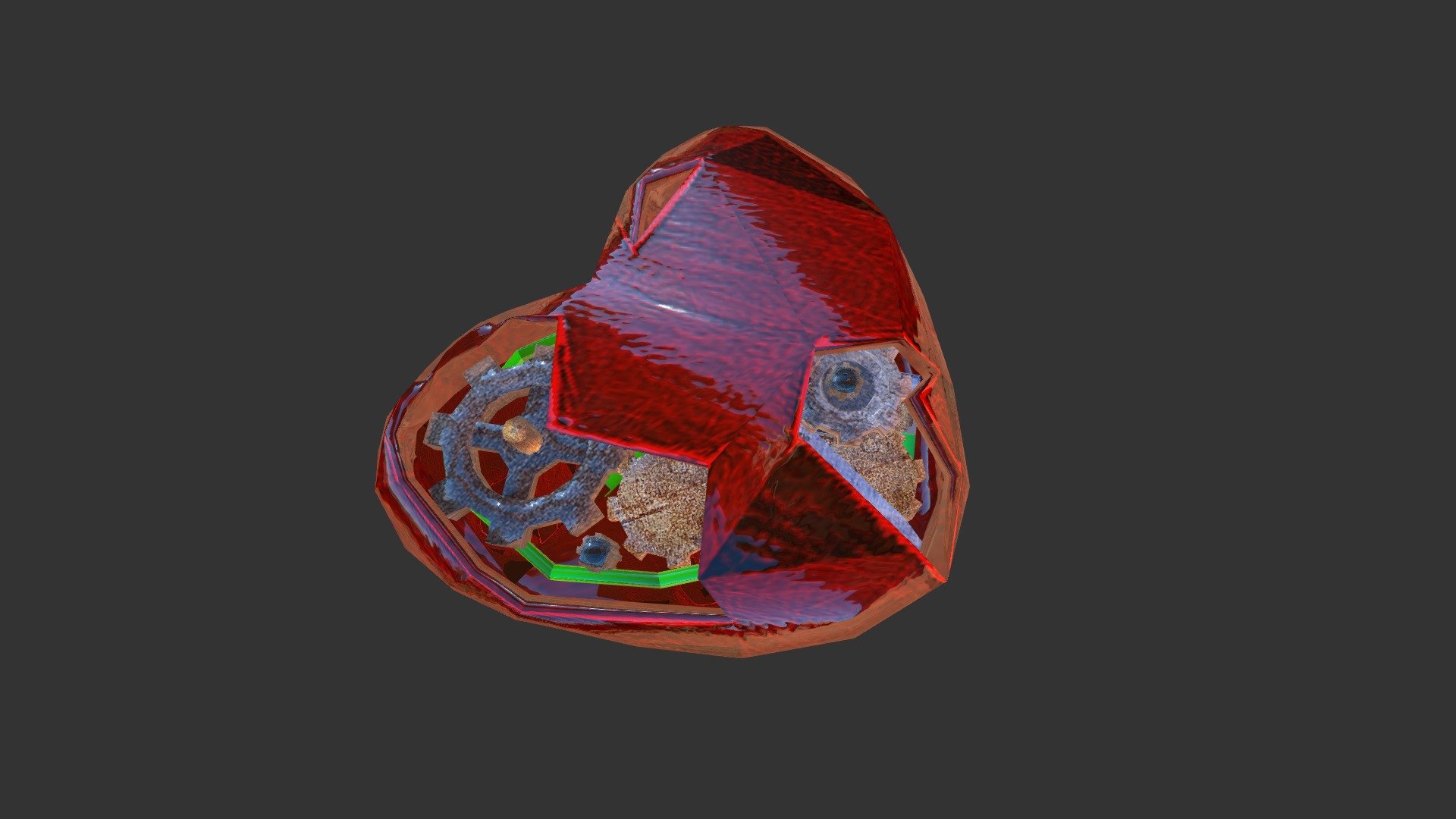 Lo_poly Mechanic Heart - 3D model by artlightyear [8cb022f] - Sketchfab