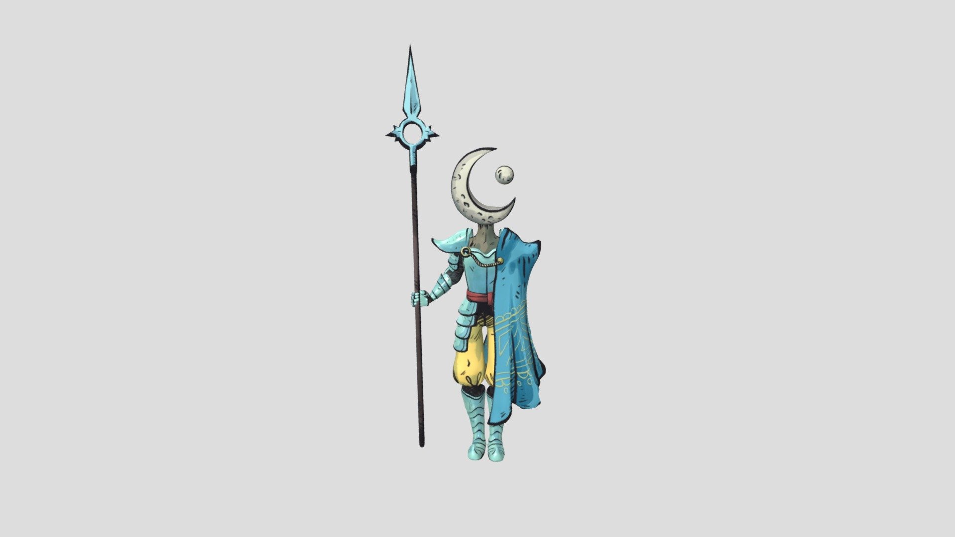 The noble Crescent Knight - 3D model by Rebecca_Ciuni [8cb8a0a] - Sketchfab