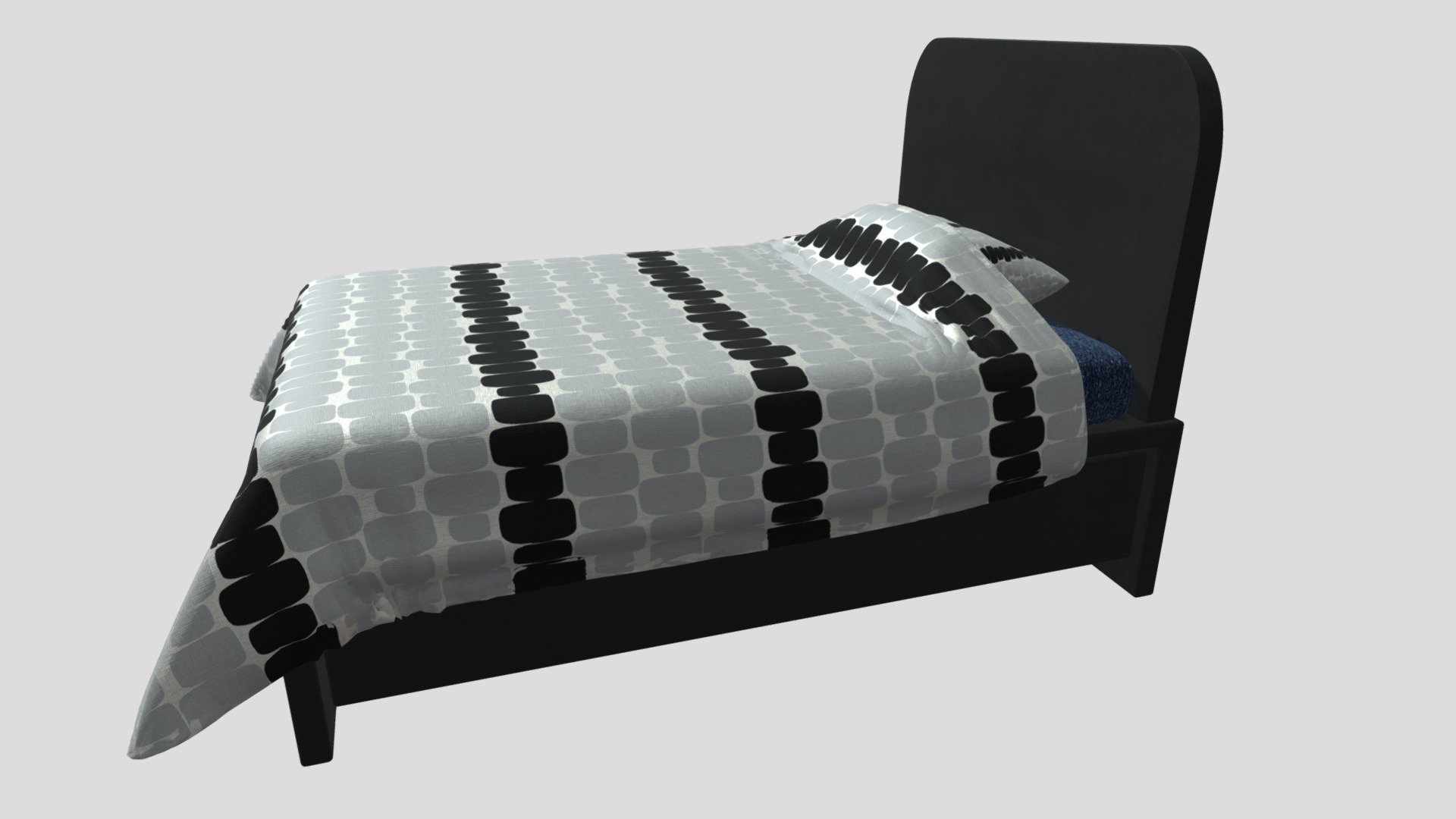 Full-sized Bed (with textures) - Download Free 3D model by ...