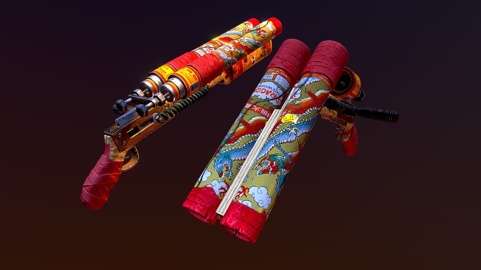 Double Dragon Firework | (DBS) Rust Skin - 3D model by MattMakesSwords ...