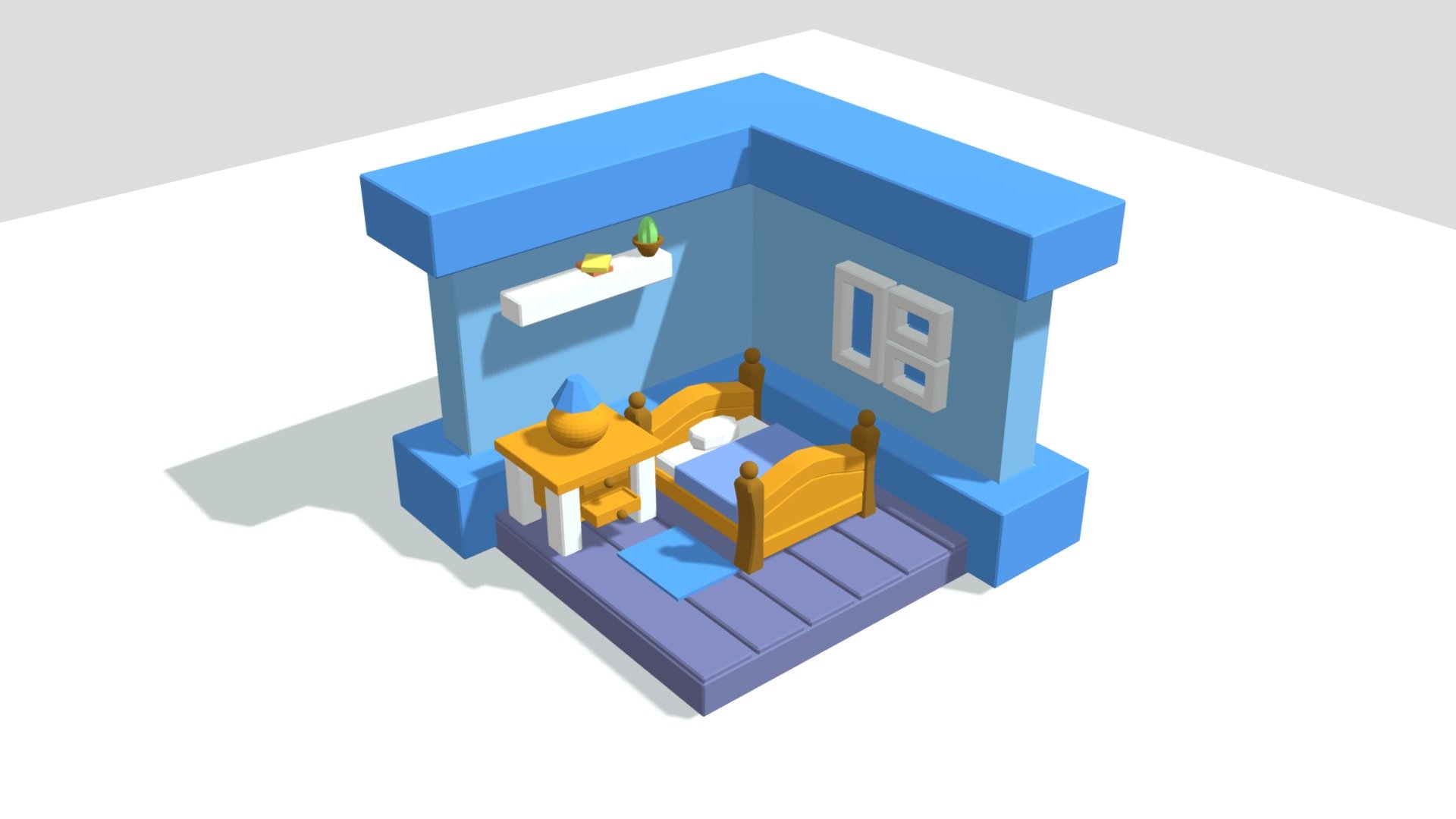 Isometric Bedroom House low-poly - Download Free 3D model by InfDev ...