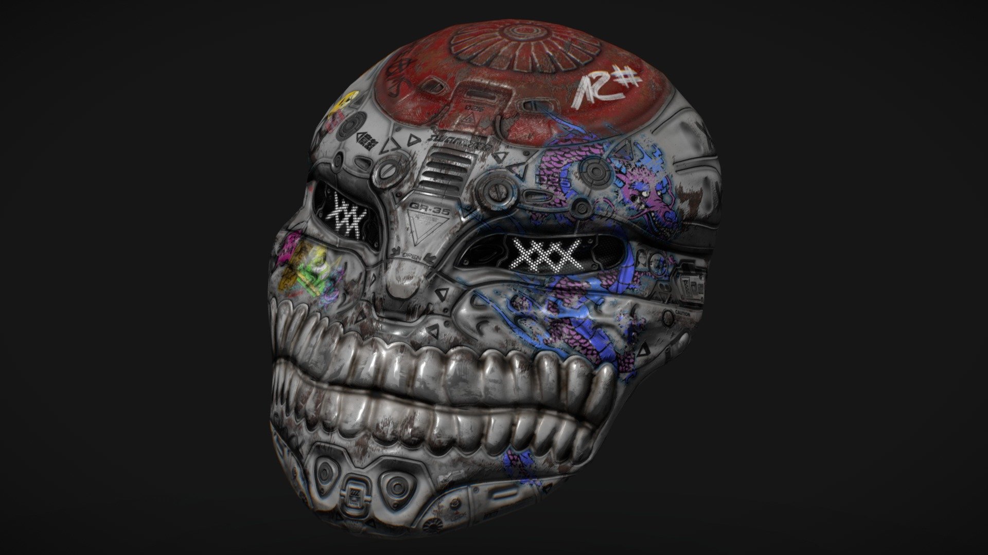 Cyberpunk Rebel Mask - 3D model by dominik (@domathon) [8cd6891 ...
