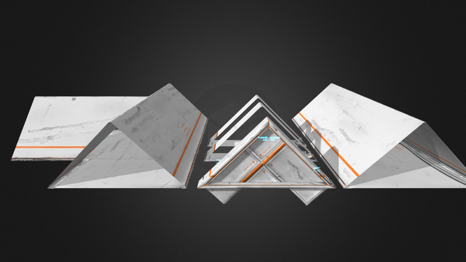 Triangle Door and Corridors - Buy Royalty Free 3D model by Keeya ...