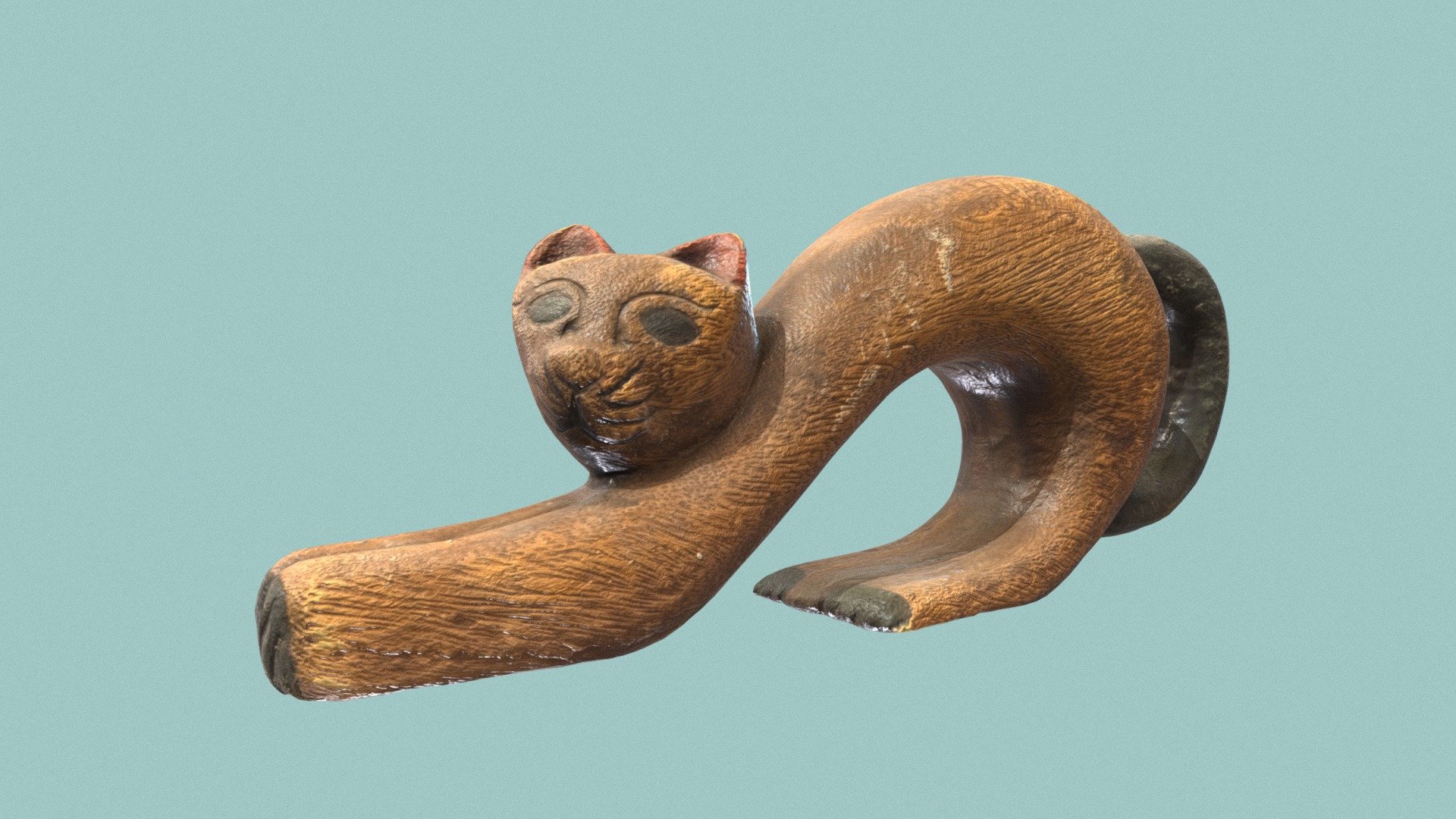 Carved Wooden Cat - 3D model by orbitalscot [8cdccbd] - Sketchfab