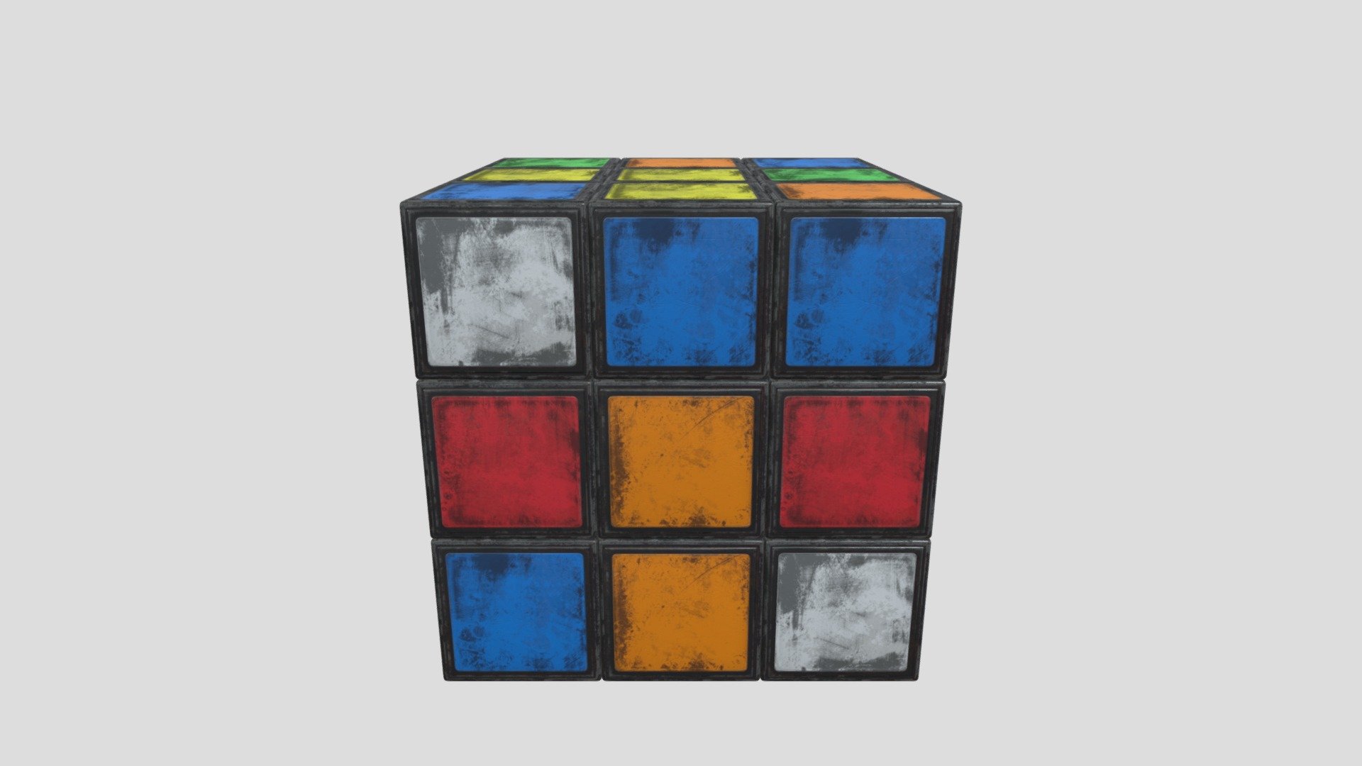 Dirty old rubik's cube - 3D model by IAgay [8cdf4b9] - Sketchfab