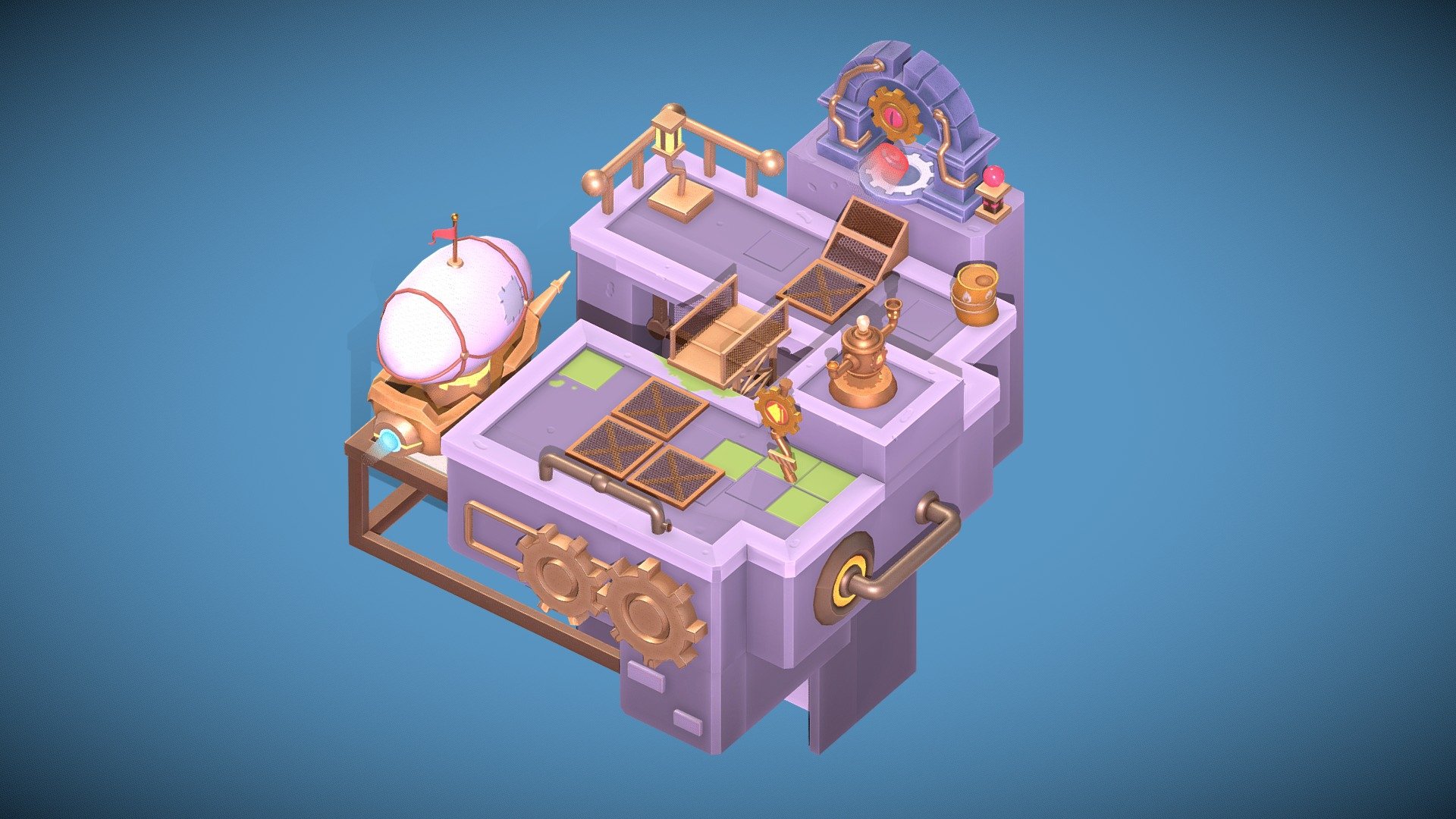 Fantasy Machine Island - 3D model by Burak Özcan (@ozcanburak8 ...