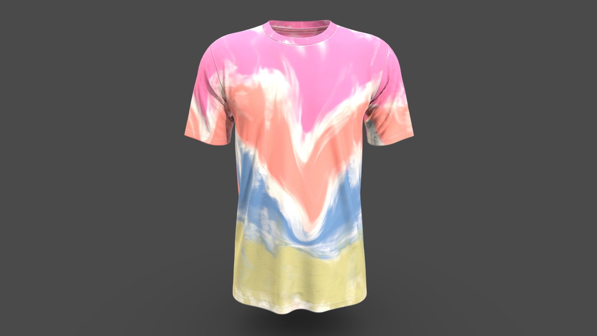Men Classic Tie-Dye Tee - Buy Royalty Free 3D model by BINARYCLOTH ...