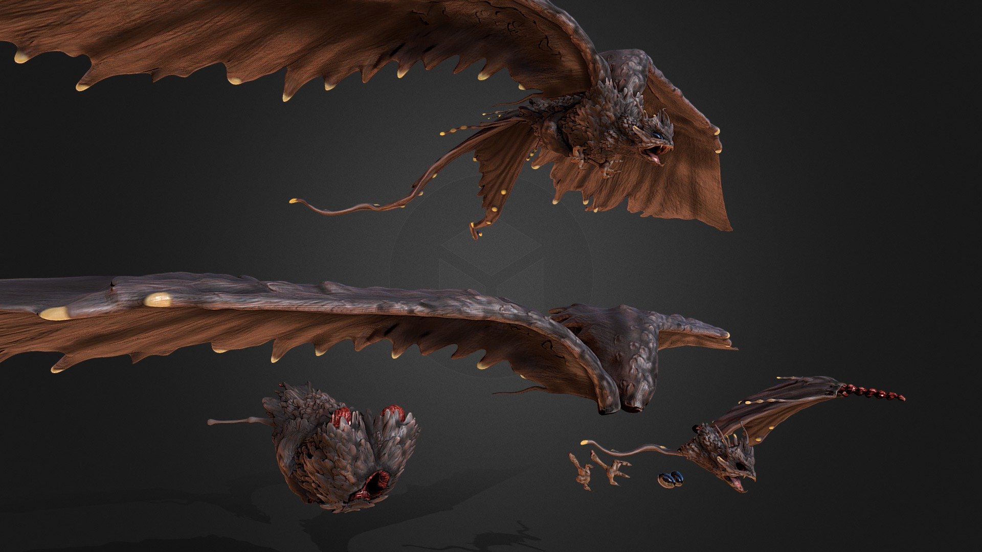 Nightjar Monster - Destructible enemy - 3D model by Cécile Amstad (@c.m ...