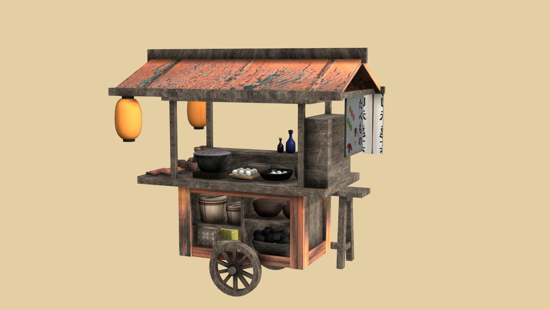 Japanese Street Food Cart - Edo Style - 3D model by IanaM [8ceff81 ...