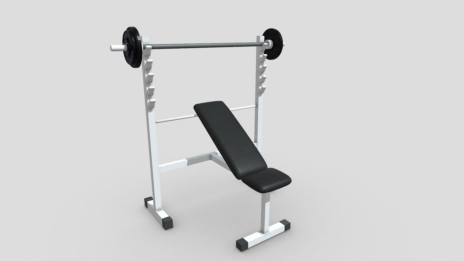 Incline Bench Press with Barbell Rack - Buy Royalty Free 3D model by ...
