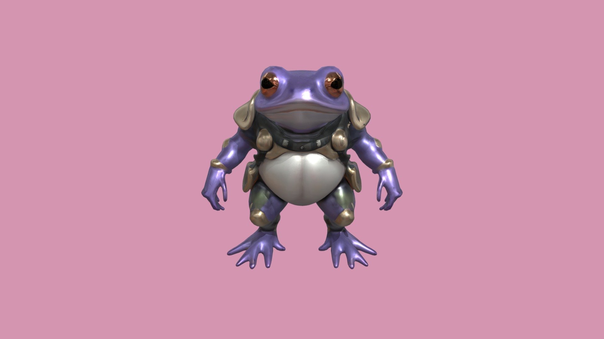 Armored anthropomorphic frog with futuristic ge - 3D model by ...