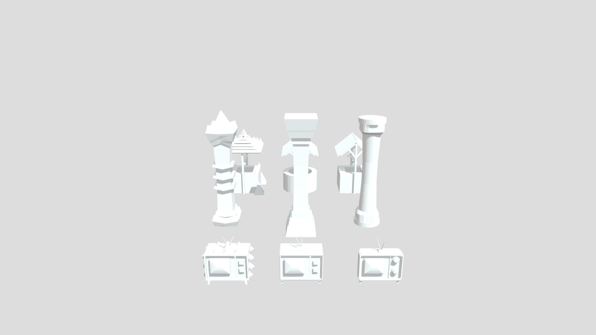 Blocking 3 Props. Homework For XYZ School - Download Free 3D model by ...