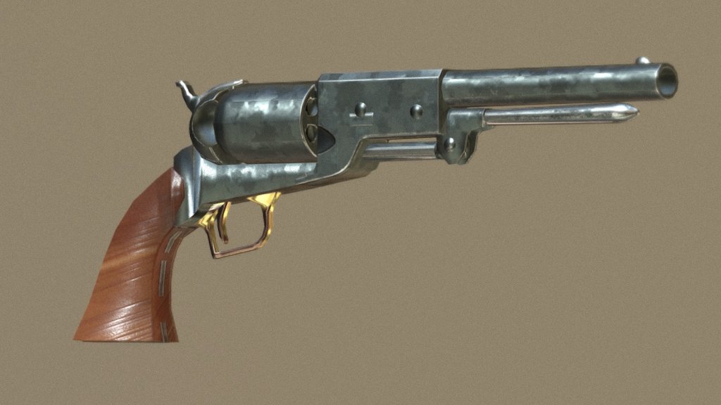 1847 Walker Revolver - 3D model by jontorresart [8d1c50b] - Sketchfab