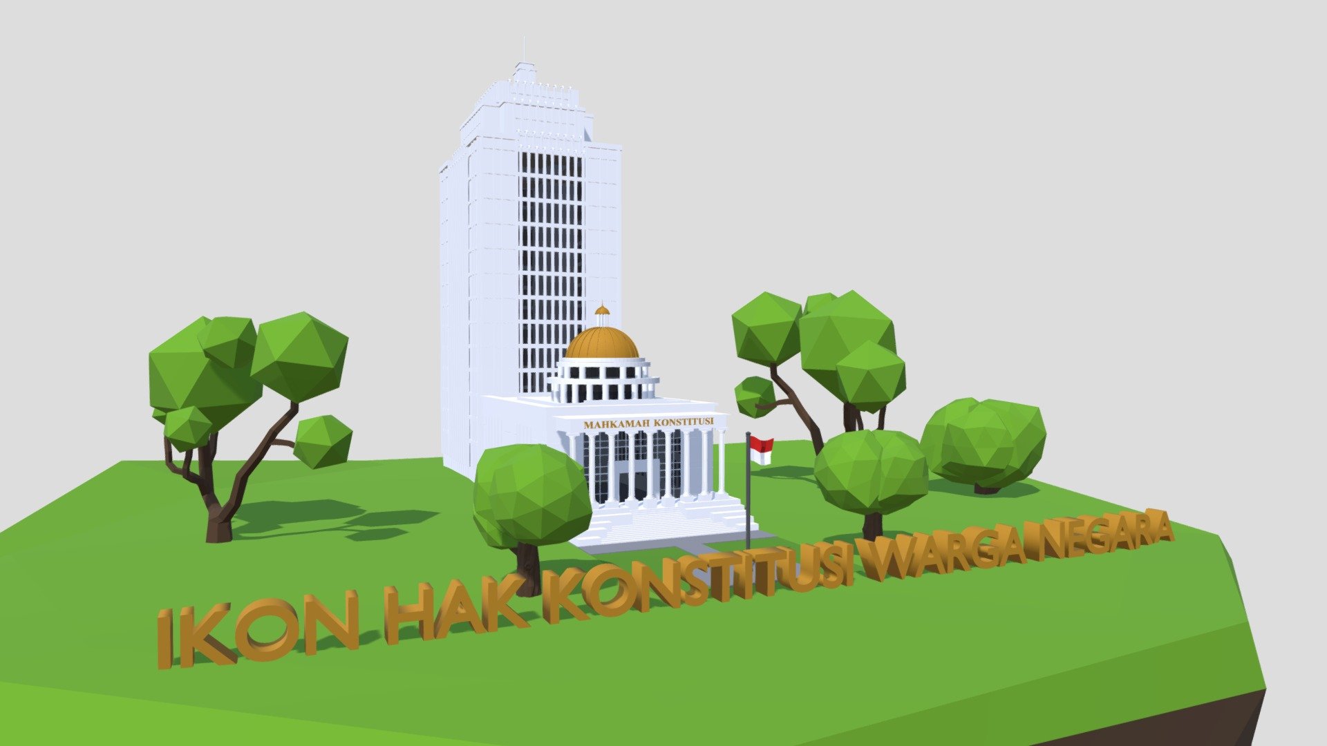GEDUNG MK BARU low poly - 3D model by mantoxedan [8d1ee04] - Sketchfab