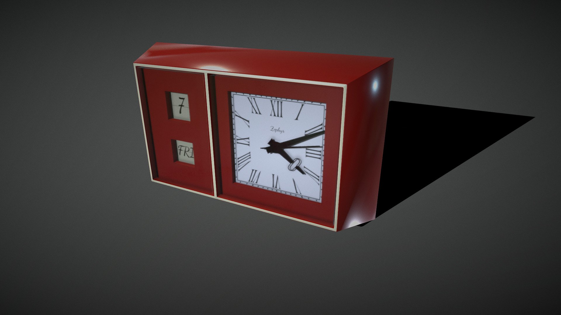 Retro Wall Clock "Date-o-Matic" Red (Animated) - Buy Royalty Free 3D ...