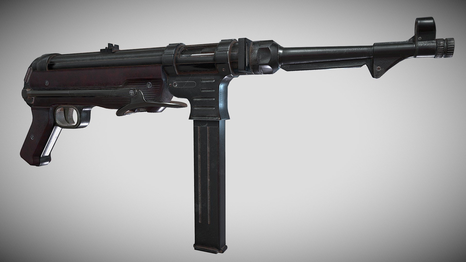 MP 40 (Maschinenpistole 40) Submachine Gun - Buy Royalty Free 3D model ...