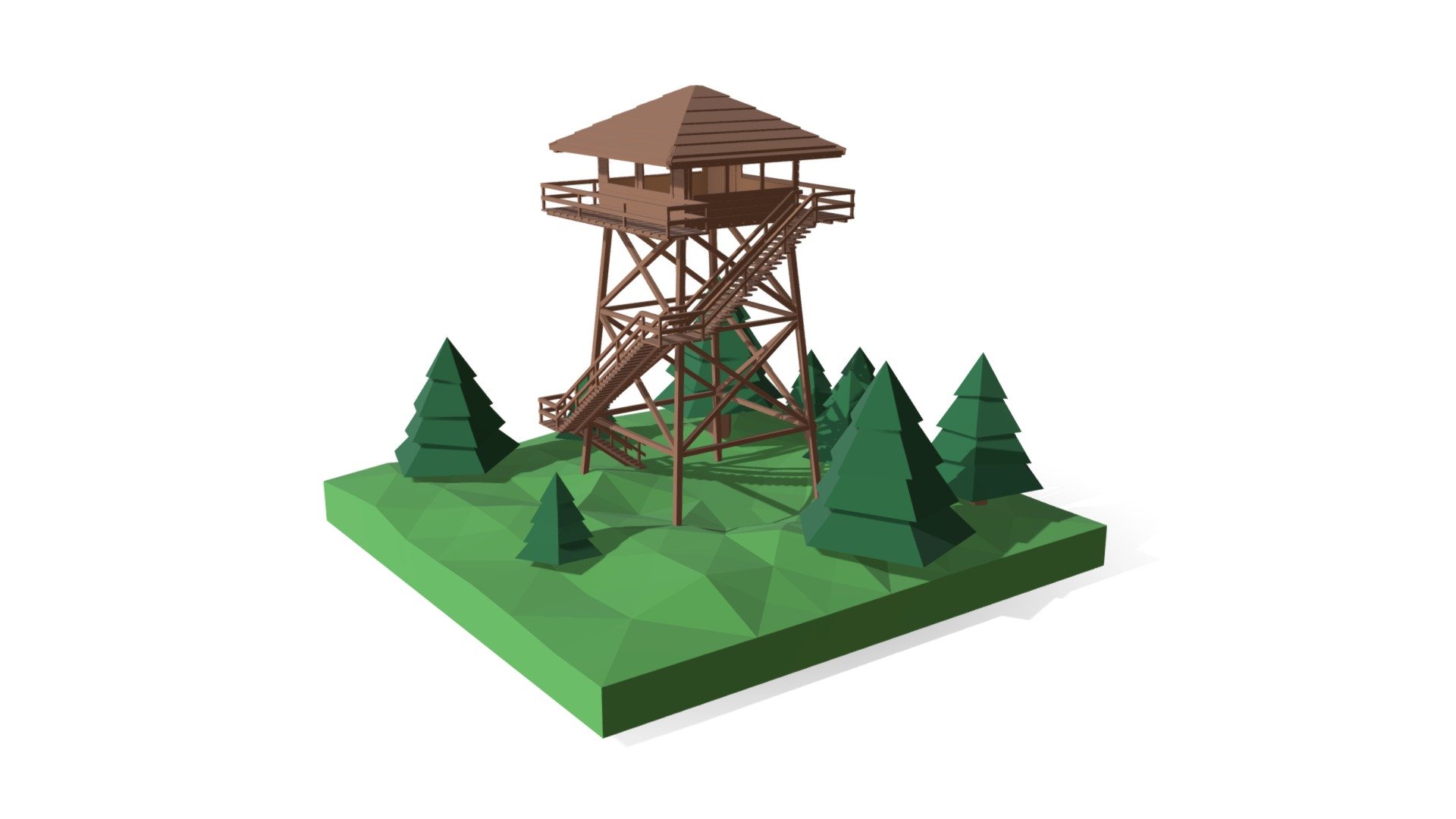 Firewatch tower - 3D model by bezdekaj [8d2101f] - Sketchfab