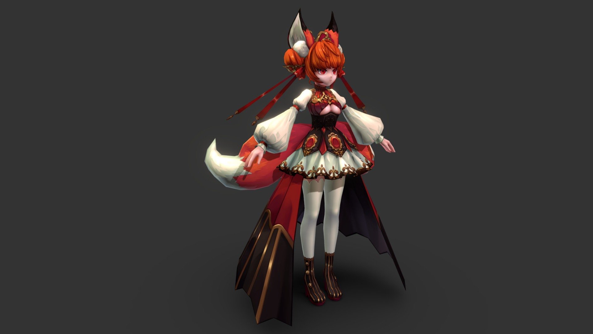 Fox girl - 3D model by JyuN_0128 [8d2f6f9] - Sketchfab