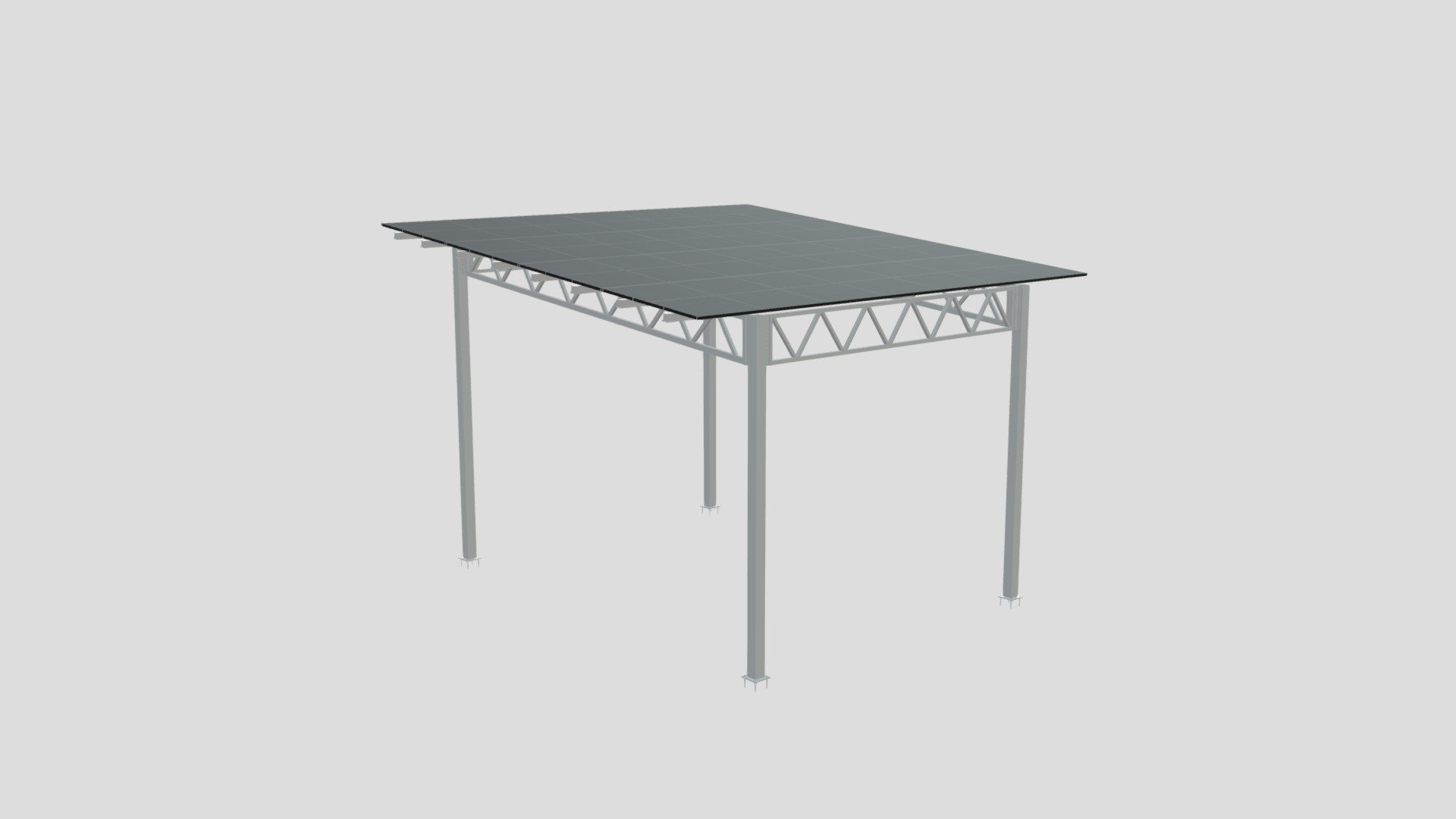 BSCC_Post-Truss_Residential Canopy_with Panels - 3D model by ...