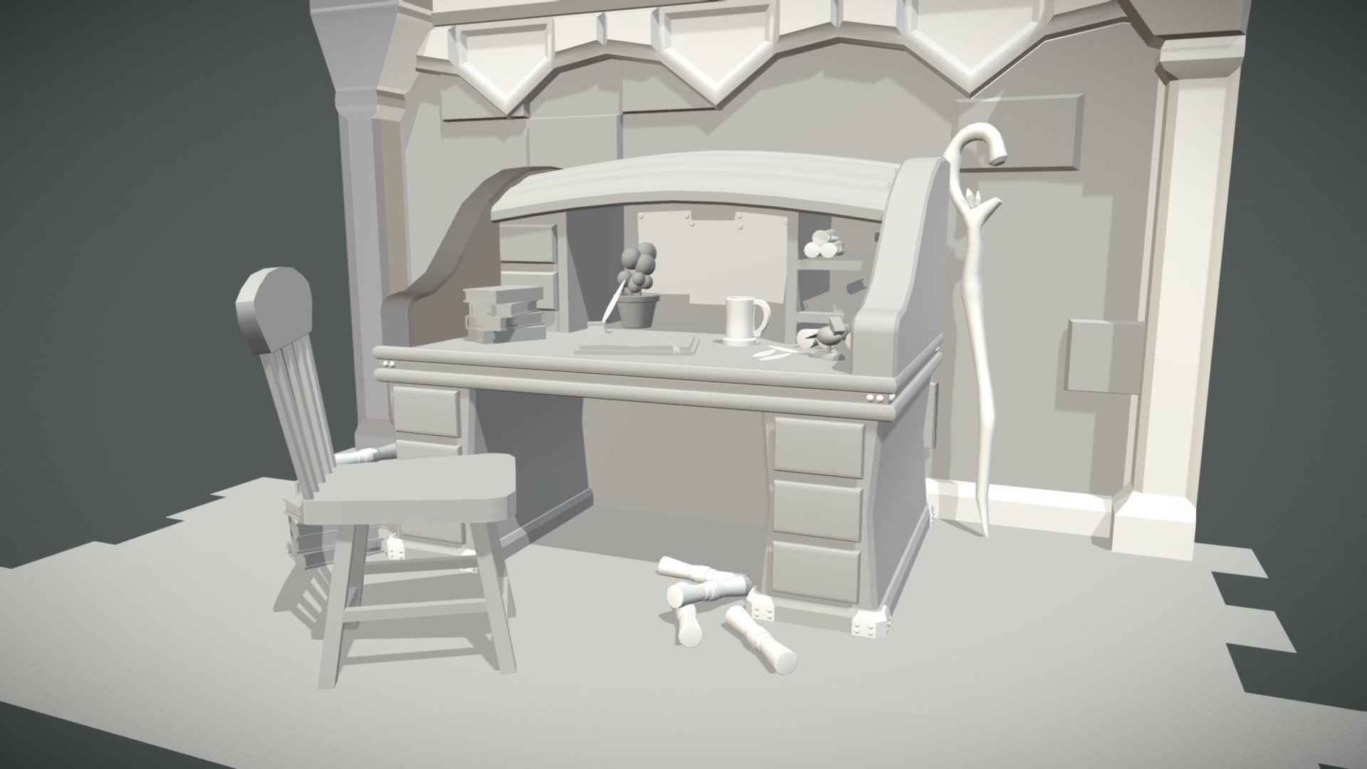 Desk Scene - 3D model by Jose A. Garcia (@JAG2321) [8d4183a] - Sketchfab