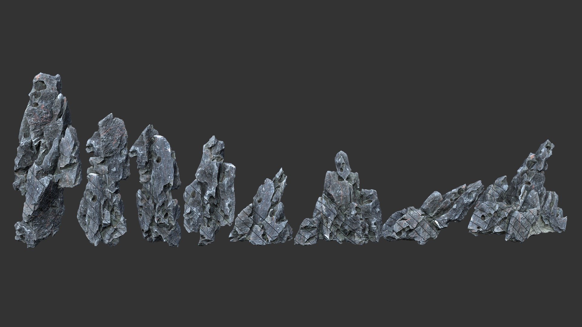 8 Low Poly Erosion Modular Rocks - Buy Royalty Free 3D model by Mega 3D (@3dlandscape) [8d441ce ...