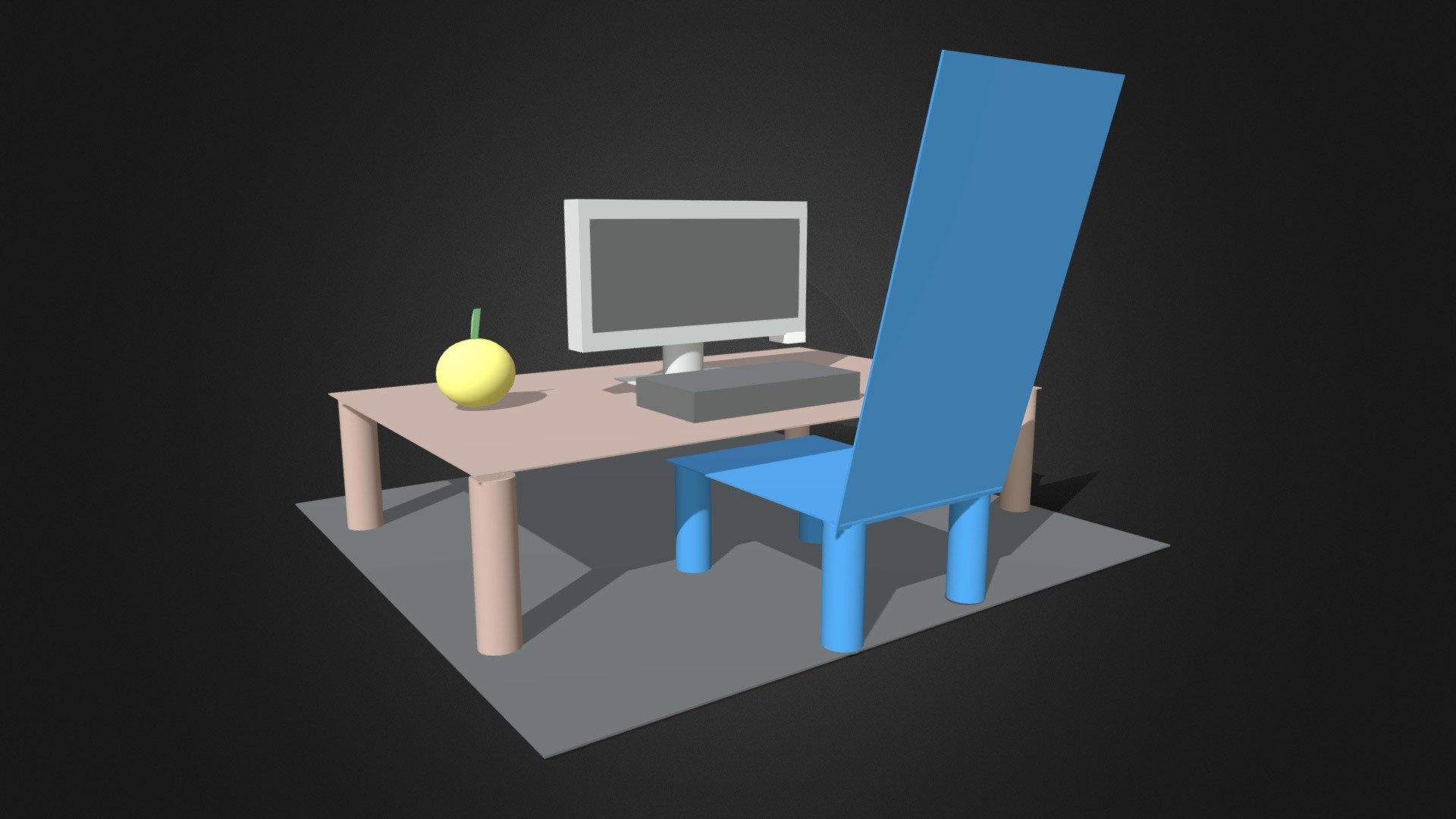 Chair and Computer - Download Free 3D model by aevp [8d4782a] - Sketchfab
