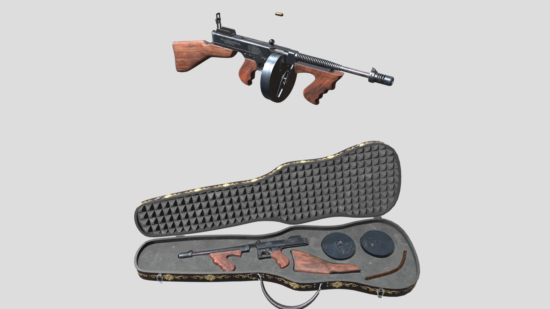 Thompson 1928 - Tommy Gun - Buy Royalty Free 3D model by Confusion3d ...