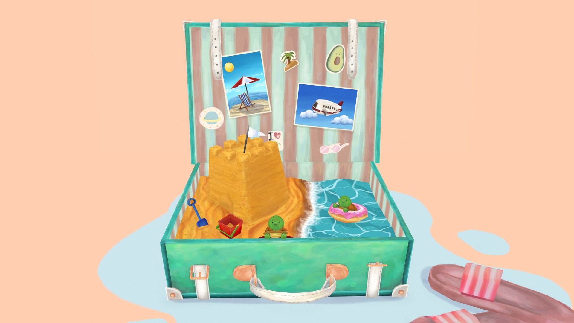 Sandy Suitcase - 3D model by minishblack [8d4e2c3] - Sketchfab