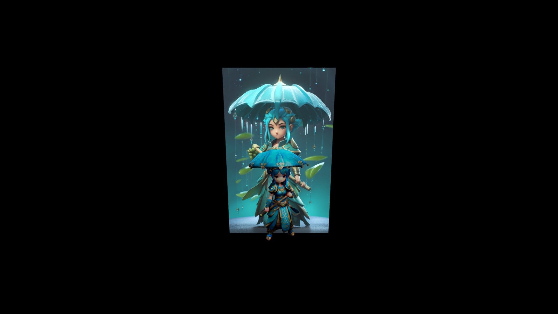 "Umbrella Girl in the Rain" A woman dressed i - Download Free 3D model ...