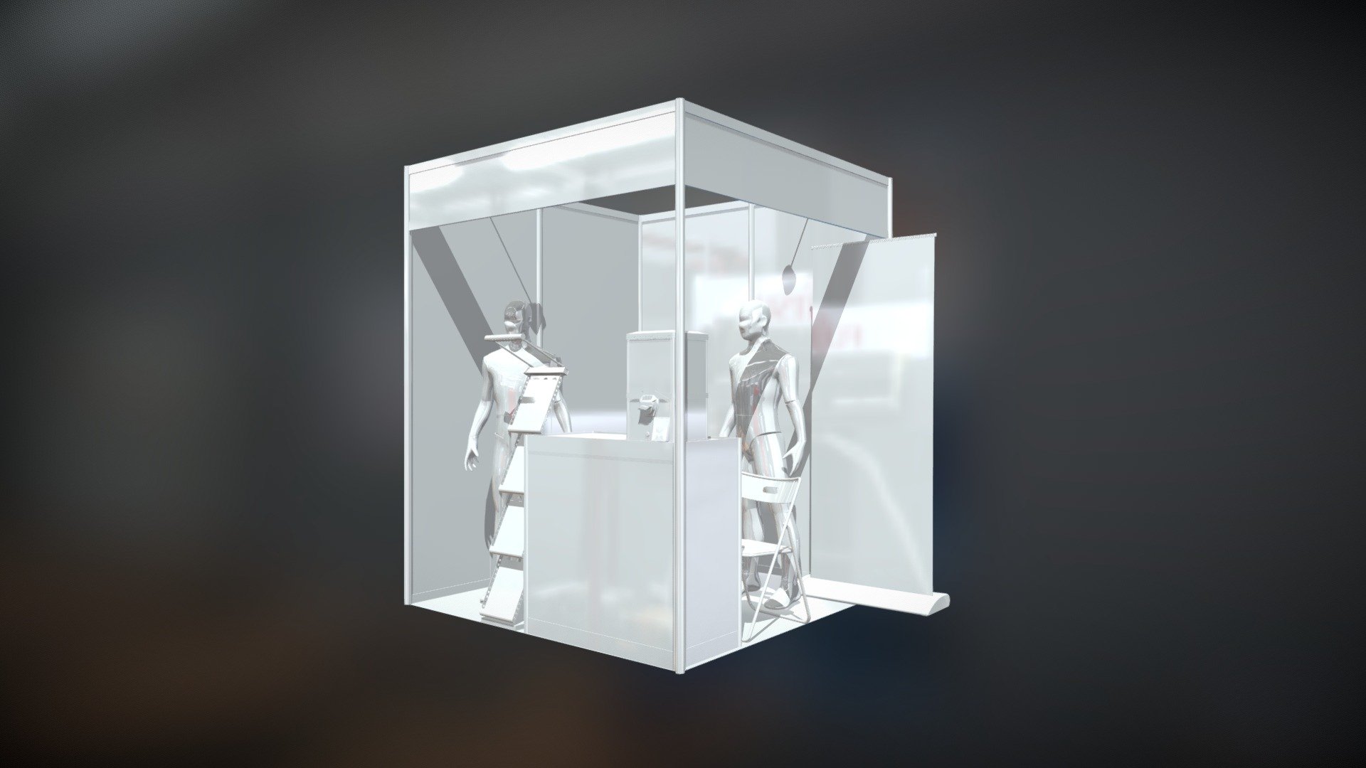 2000mm x 2000mm x 2500mm Standard Booth - 3D model by ryan.makeitwork ...