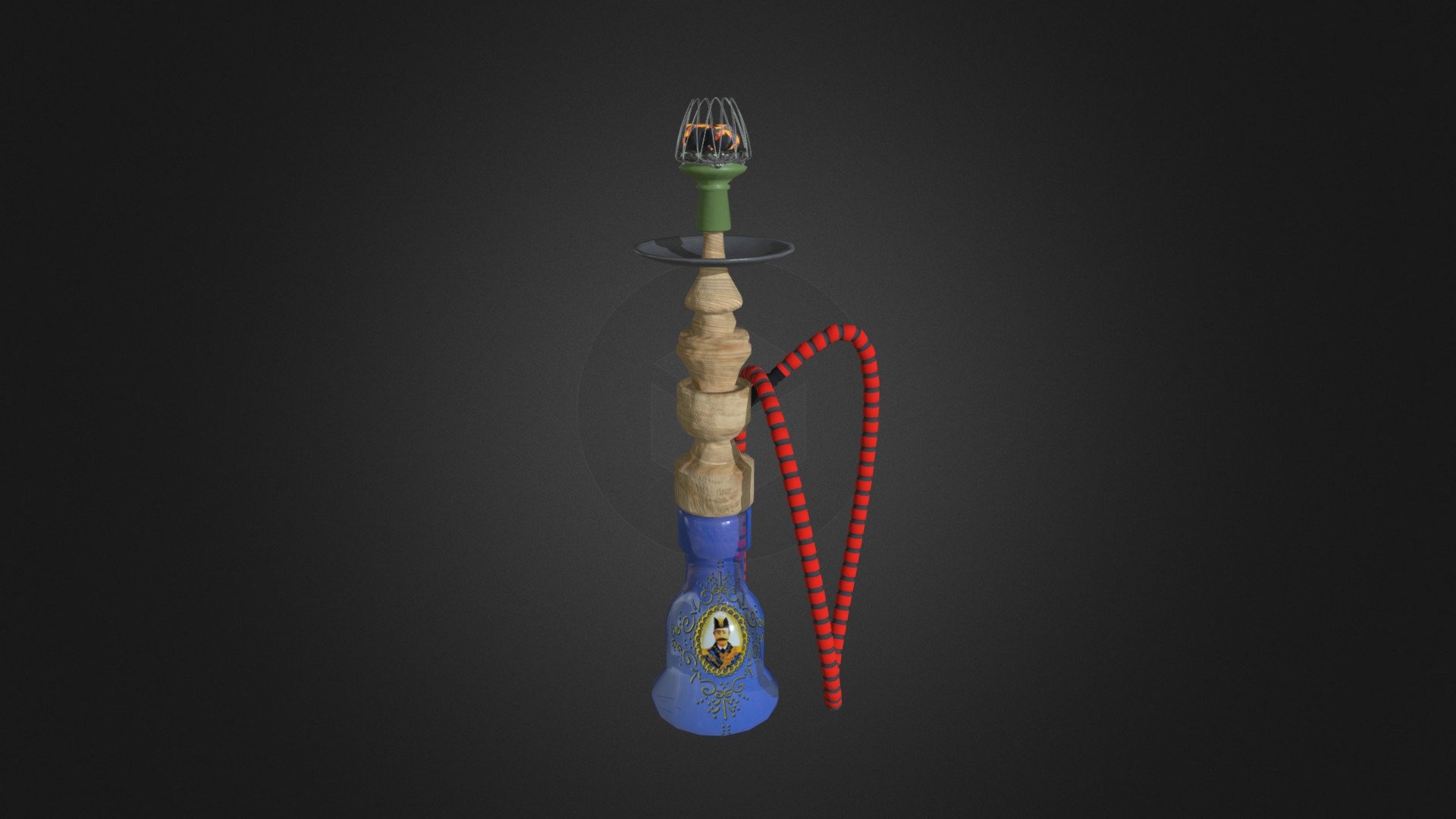 Persian Hookah with Shah Abbas Design | Qelyan - Download Free 3D model ...
